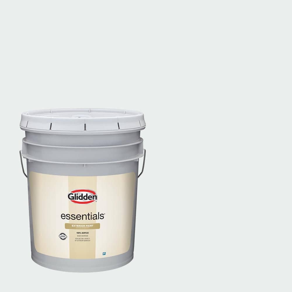 Glidden Essentials 5 gal. PPG1041-1 Moonlit Snow Flat Exterior Paint ...