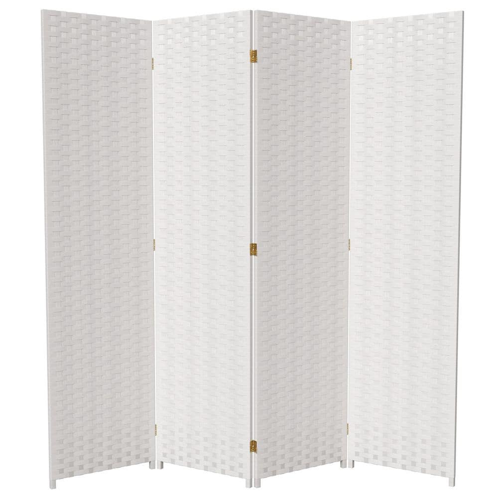 RED LANTERN 6 ft. White 4-Panel Room Divider SSFIBER-4P-WHT - The Home ...