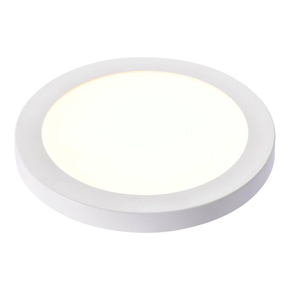 Edvivi 7 in. White Round Flat 3000K 4000K 5000K Integrated LED Flush ...