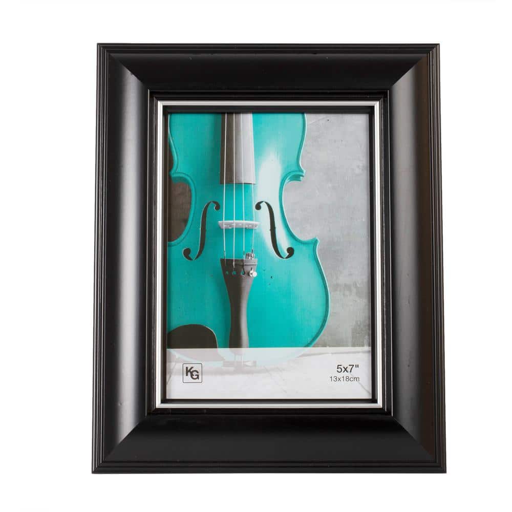 KG KG Hunter Black 5 in. x 7 in. Picture Frame W/Silver Line PH43781 ...