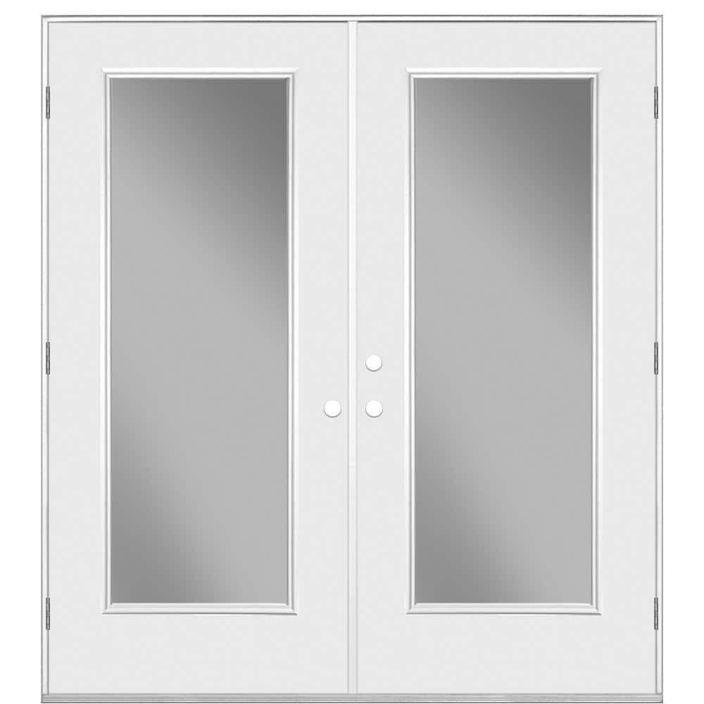 Masonite 72 in. x 80 in. Premium Primed Left Hand Outswing Full Lite ...