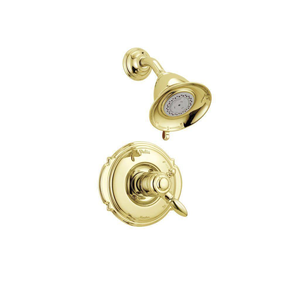 Delta Victorian 1-Handle Shower Only Faucet Trim Kit in Polished Brass ...