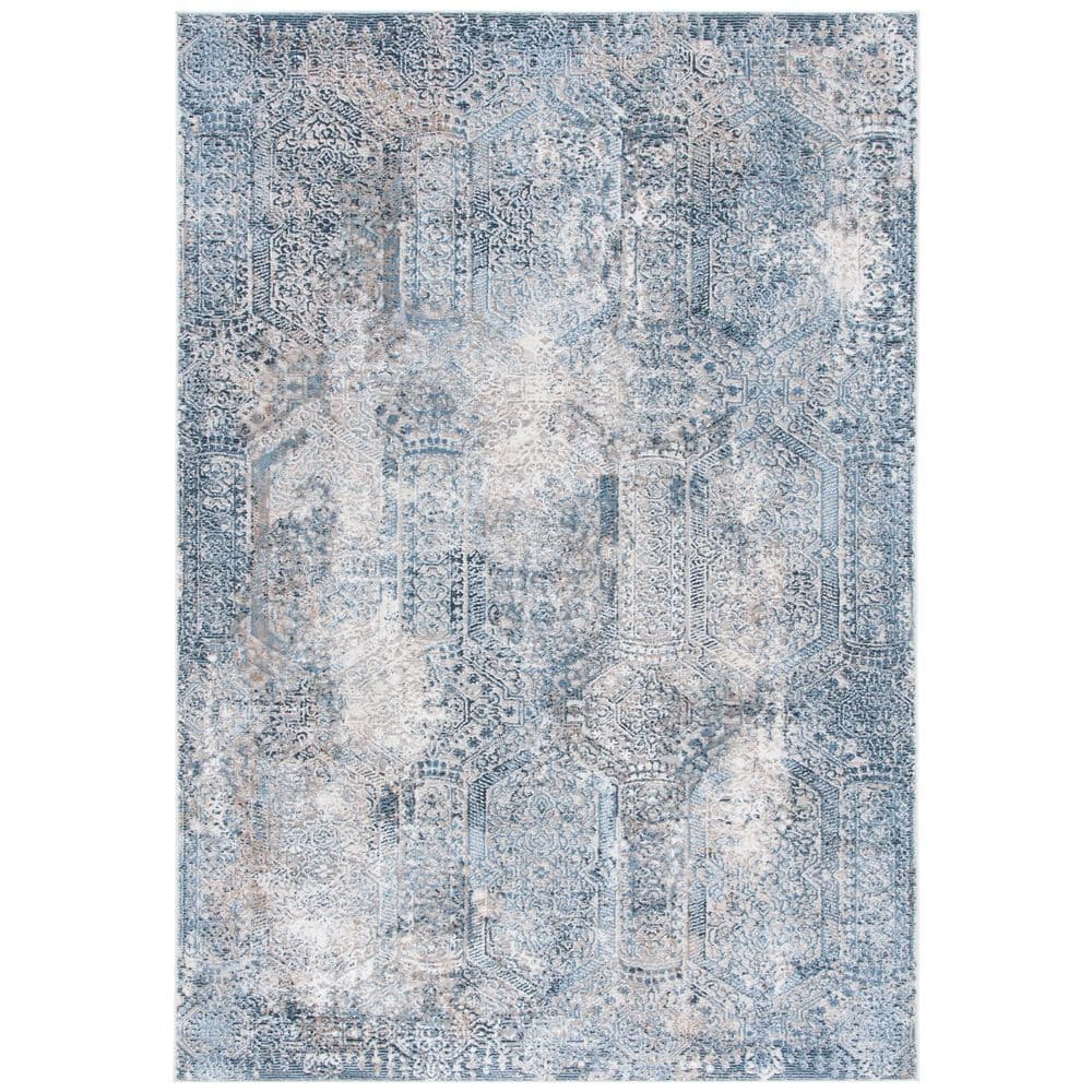 SAFAVIEH Parker 5 ft. x 8 ft. Blue/Taupe Abstract Distressed Area Rug ...