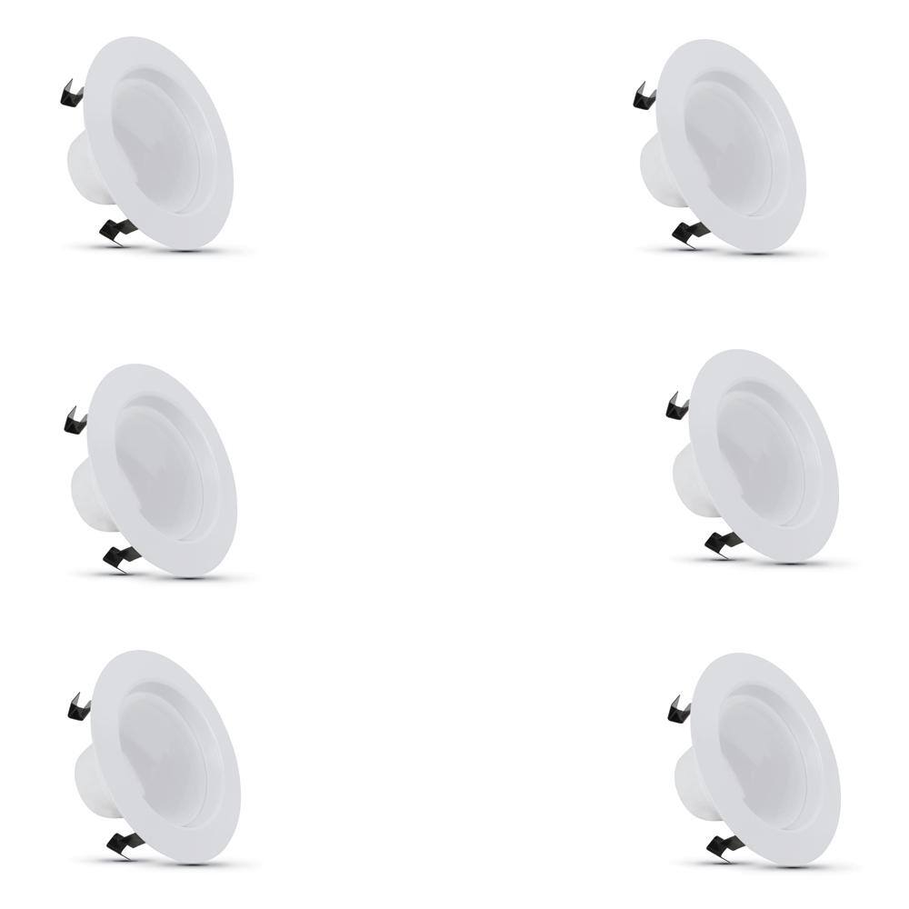 Feit Electric 4 in. Integrated LED White Retrofit Recessed Light Trim ...