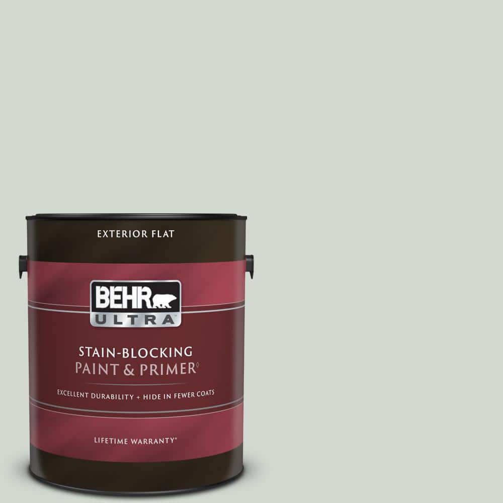 BEHR ULTRA 1 gal. #N410-2 Brook Green Flat Exterior Paint & Primer ...