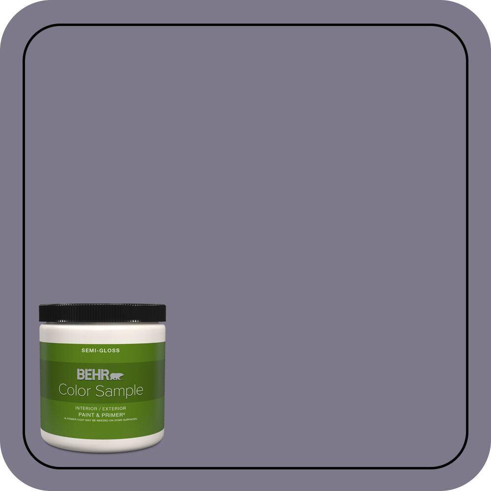 BEHR PREMIUM PLUS 8 oz. #N560-5 Solitaire Semi-Gloss Interior/Exterior ...