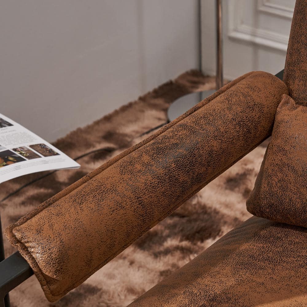 Winado 24.8 in. W Rust Microfiber Arm Chair with Cushions K1G52002071 ...