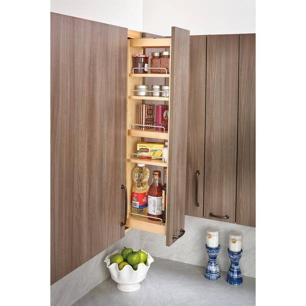 Rev A Shelf Natural Maple 3 in. Pull Out Wall Filler w Soft Close 39 in. Height 432 WFBBSC39 3C