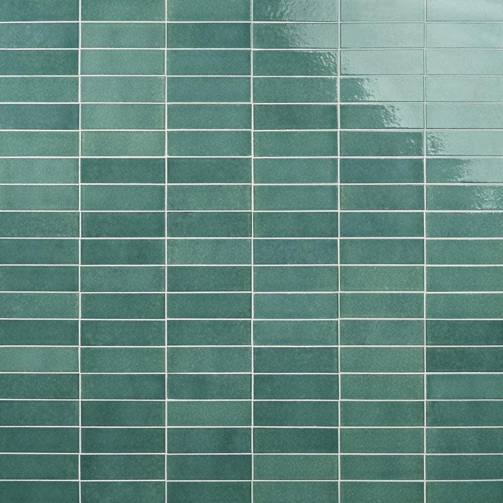 Ivy Hill Tile Vibe Jade 2.36 in. x 7.87 in. Glossy Lava Stone Cement ...