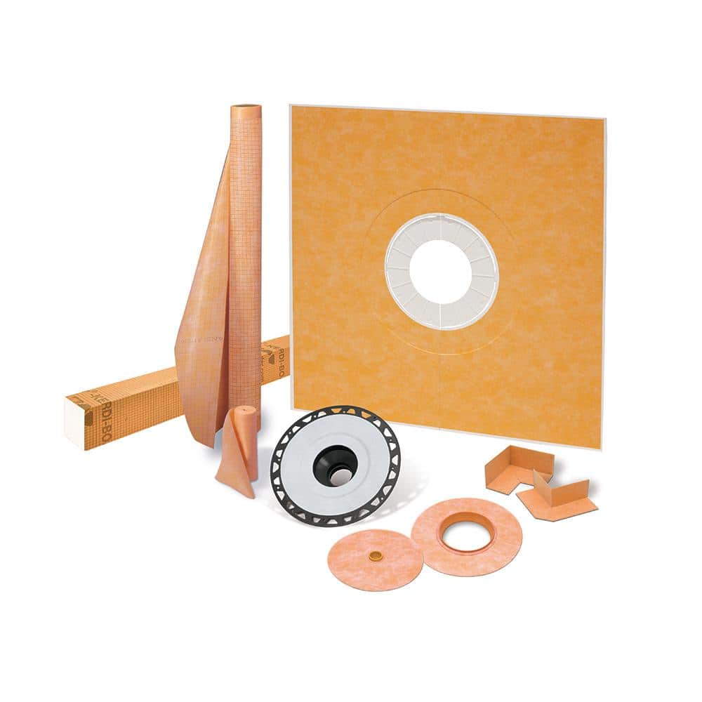 Schluter Kerdi-Shower-Kit 48 in. x 48 in. Shower Kit with ABS Flange ...
