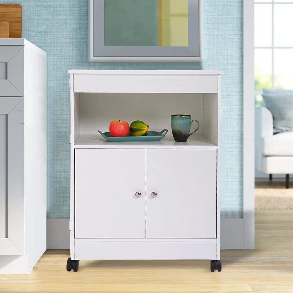 Have a question about cadeninc White Kitchen Microwave Cabinet Cart ...