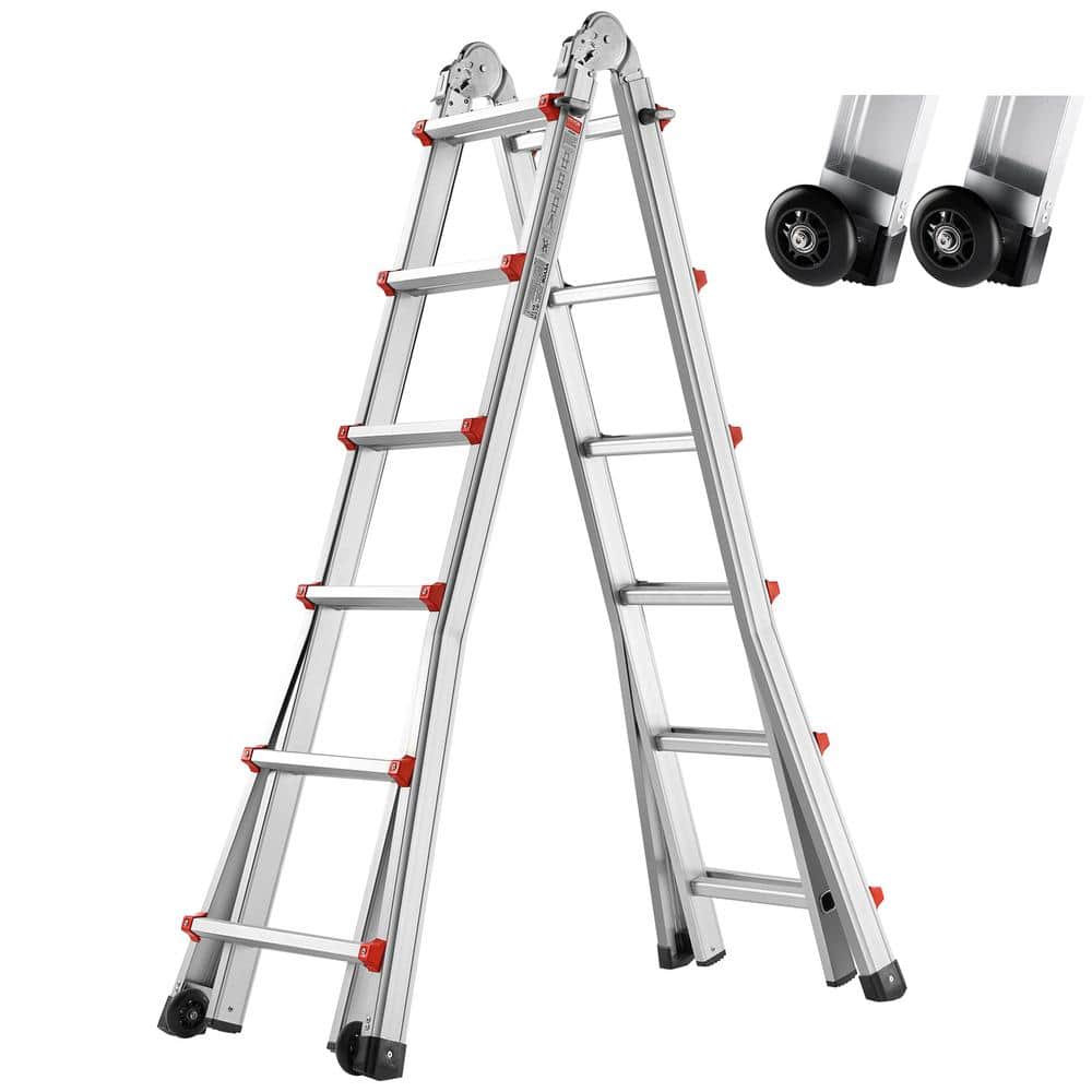 VEVOR Telescoping Ladder A Frame 20 ft. Compact Aluminum Extension ...