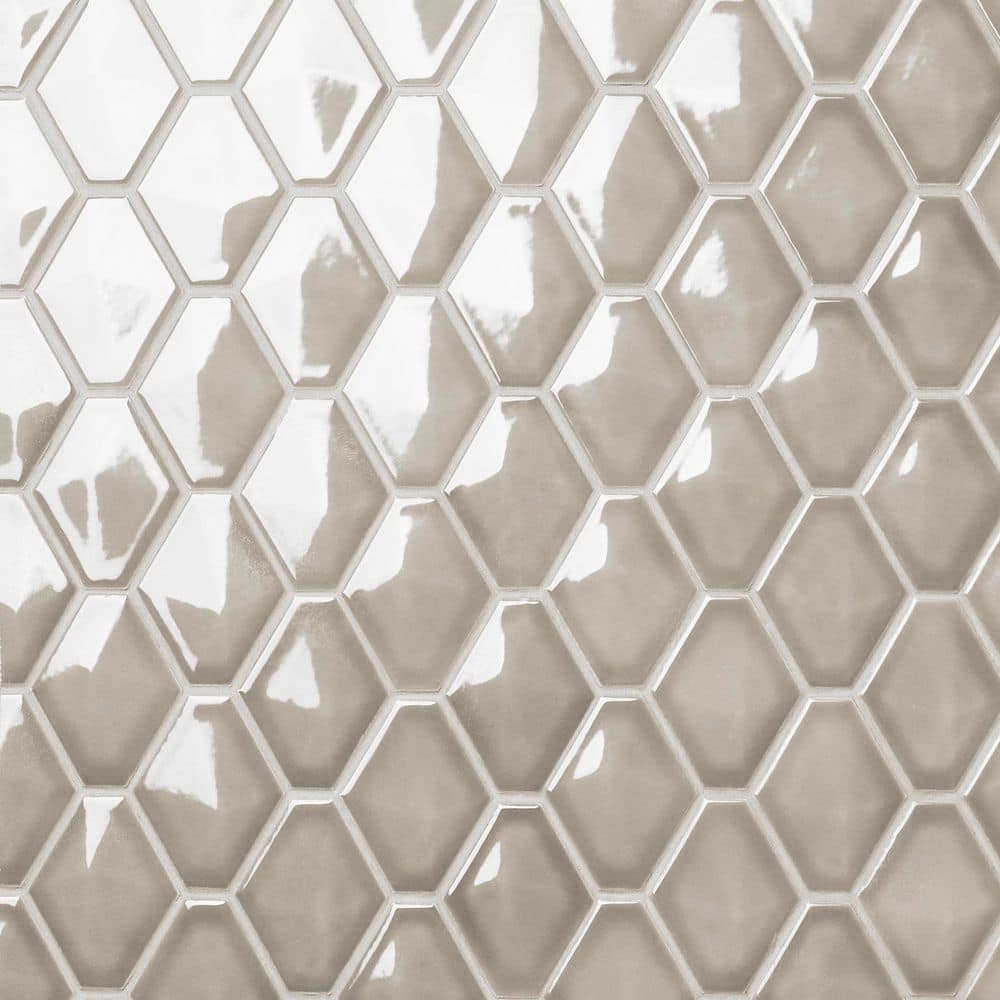 Ivy Hill Tile Medley Diamond Warm Gray 10.39 in. x 12.55 in. Glossy ...