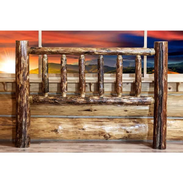 King size log headboard store