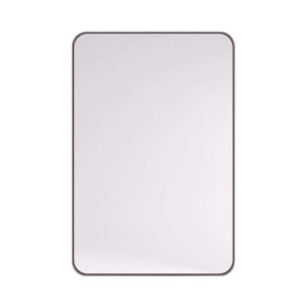 Oil Rubbed Bronze 24 in. W x 36 in. Rounded Rectangle Metal Framed ...