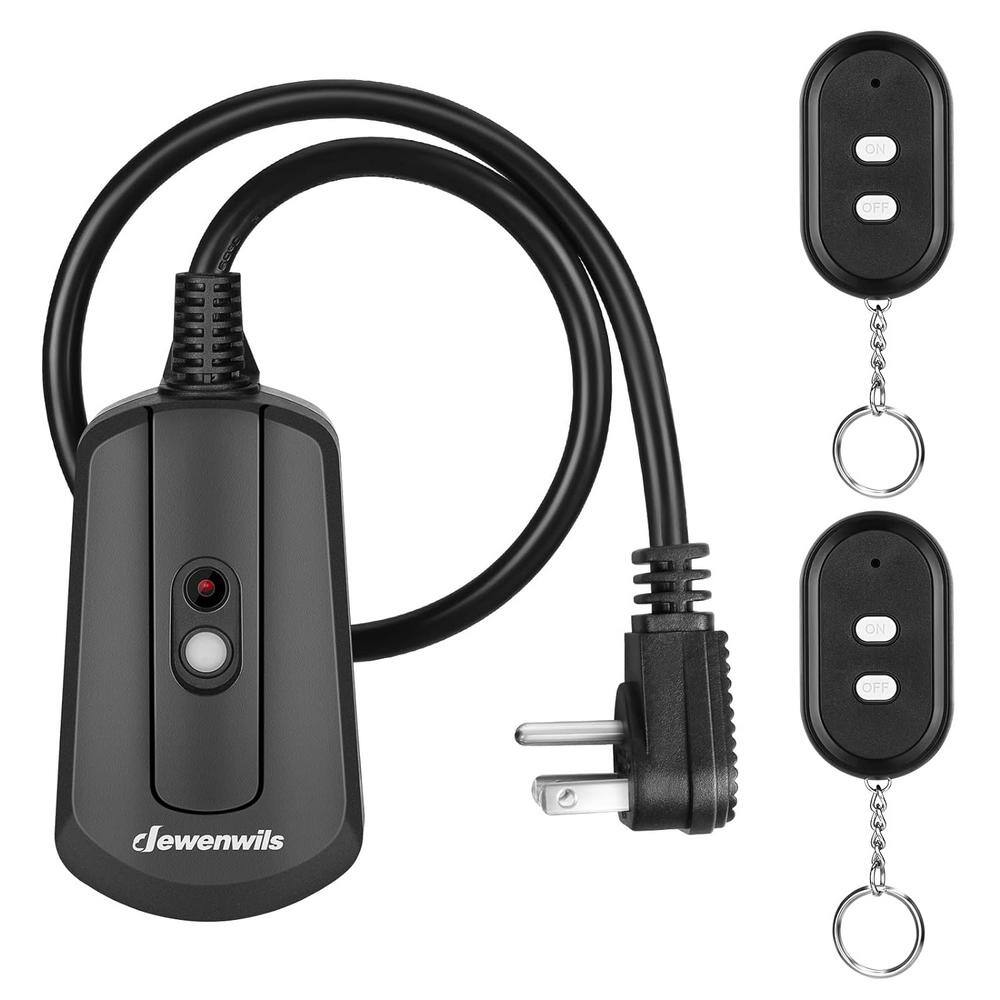 DEWENWILS Remote Control Outlet with 2 Wireless Remotes, Weatherproof ...