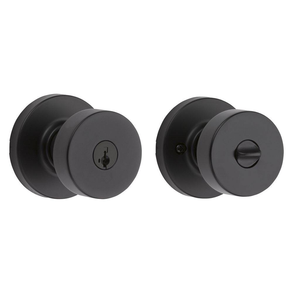 Buy Pismo Round Matte Black Exterior Entry Door Knob Featuring SmartKey ...