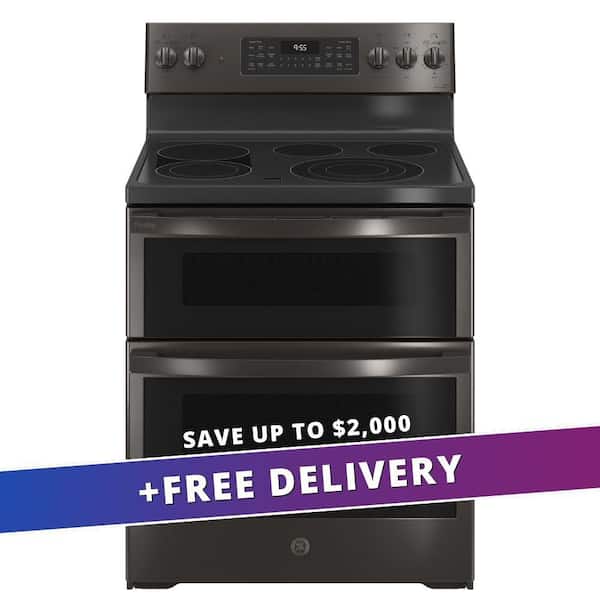 GE Profile 30 in. 5 Burner Smart Freestanding Double Oven Electric ...