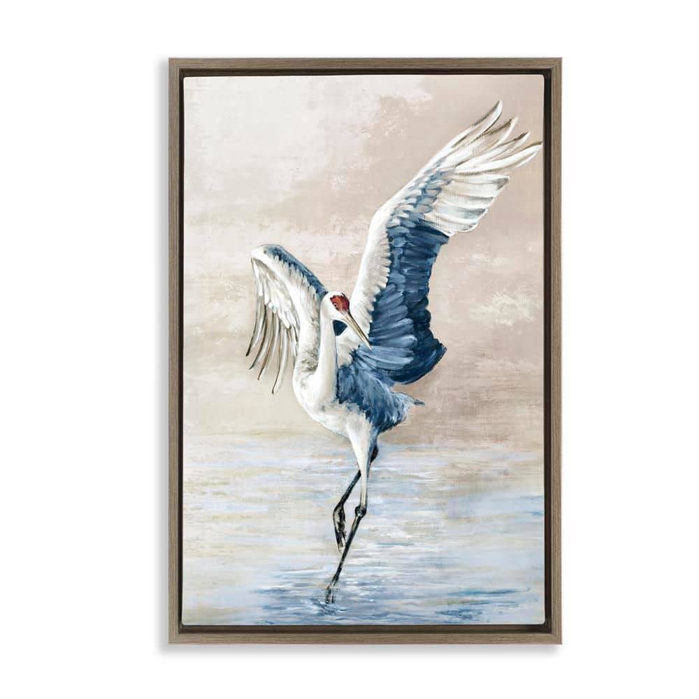 Stupell Industries Dancing Crane on Shore by Eli Jones Brown Floater ...