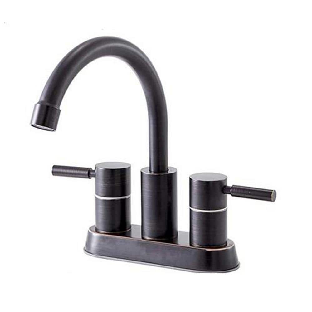 Aosspy 4 in. Centerset 2-Handle Bathroom Faucet in Oil Rubbed Bronze AS ...