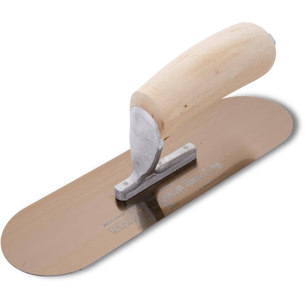 MARSHALLTOWN 10 in. x 3 in. Golden Stainless Steel Pool Trowel - Wood ...