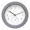 AcuRite 10" Faux Concrete Gray Speckled Matte Finish Clock Therm ...