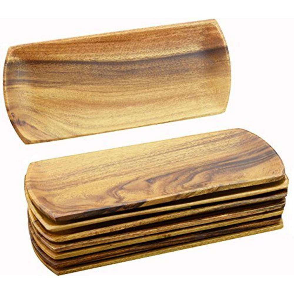 Acaciaware 6-Piece Wooden Appetizer Serving Tray Set-22399 - The Home Depot