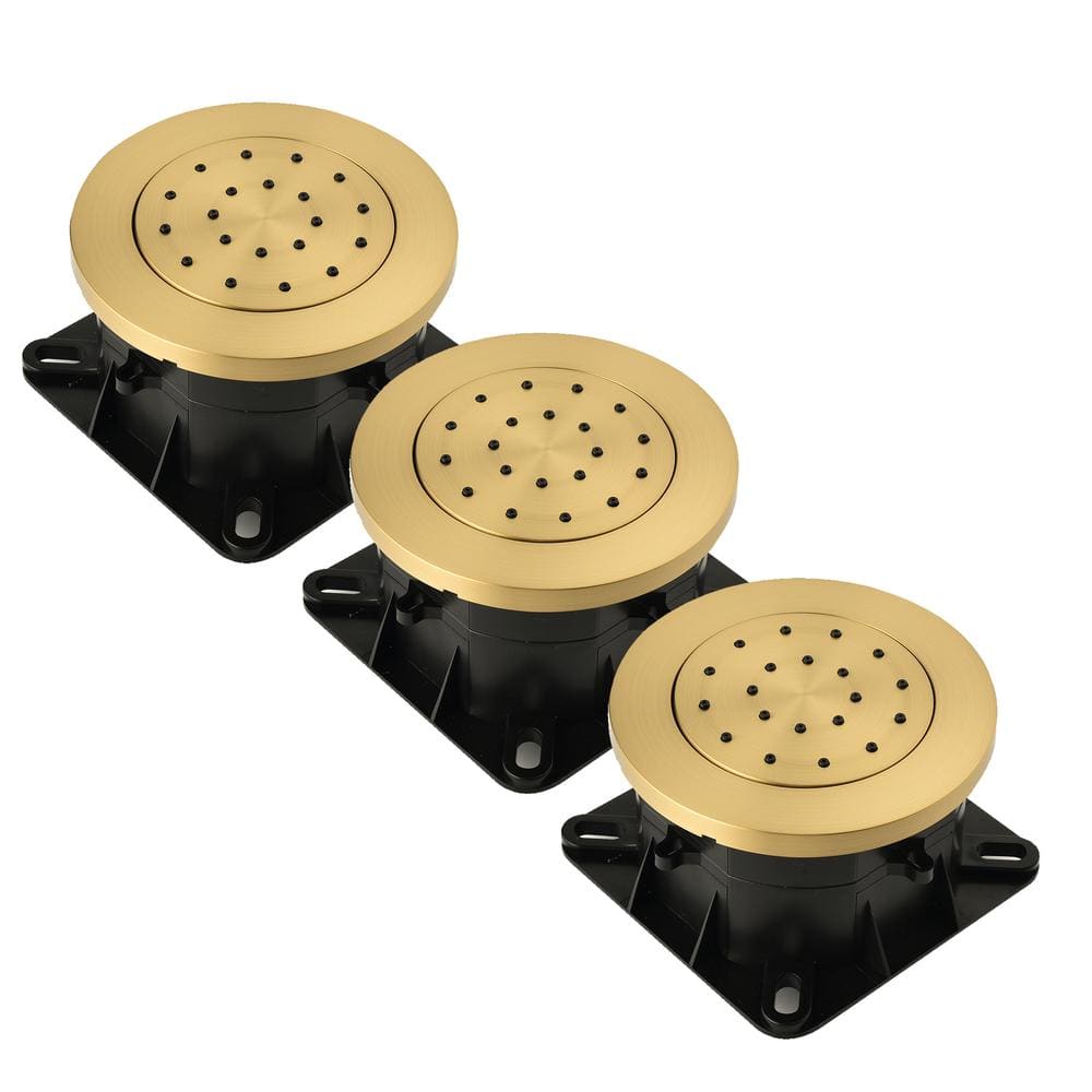 Utopia 4niture Louda 3-Piece Body Spray/Body Jet in Brushed Gold-Round ...