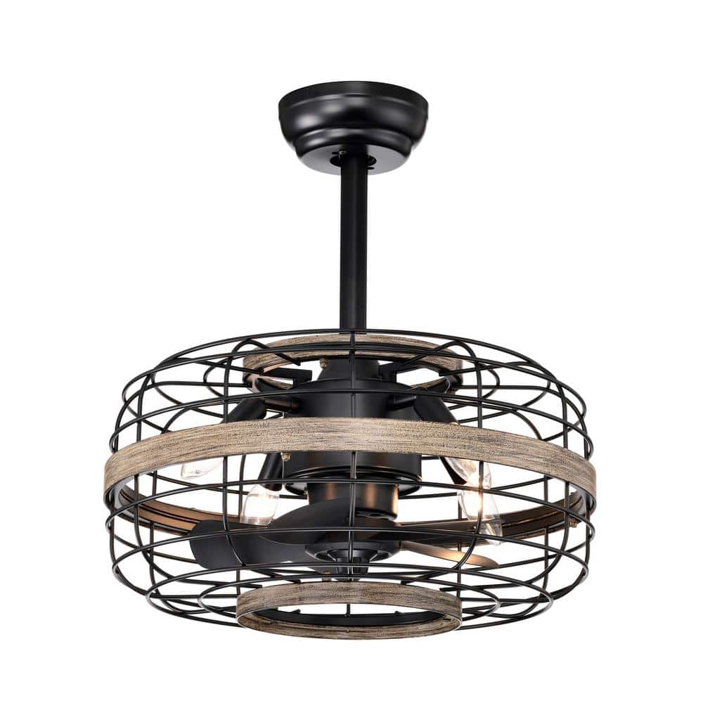 Staykiwi 18 in. Smart Indoor Matte Black Caged Ceiling Fan with ...