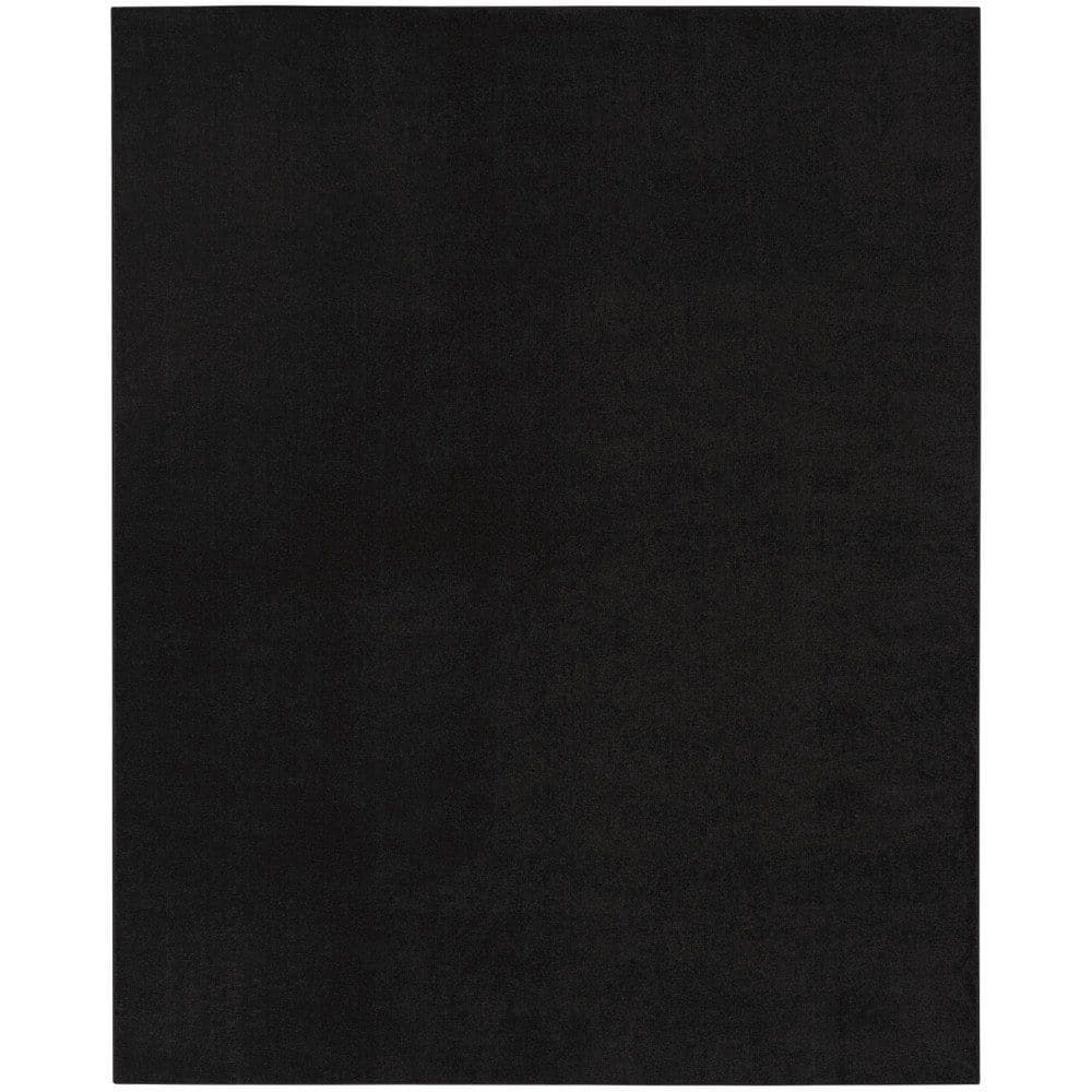 Nourison Essentials 9 ft. x 12 ft. Black Solid Contemporary Indoor ...