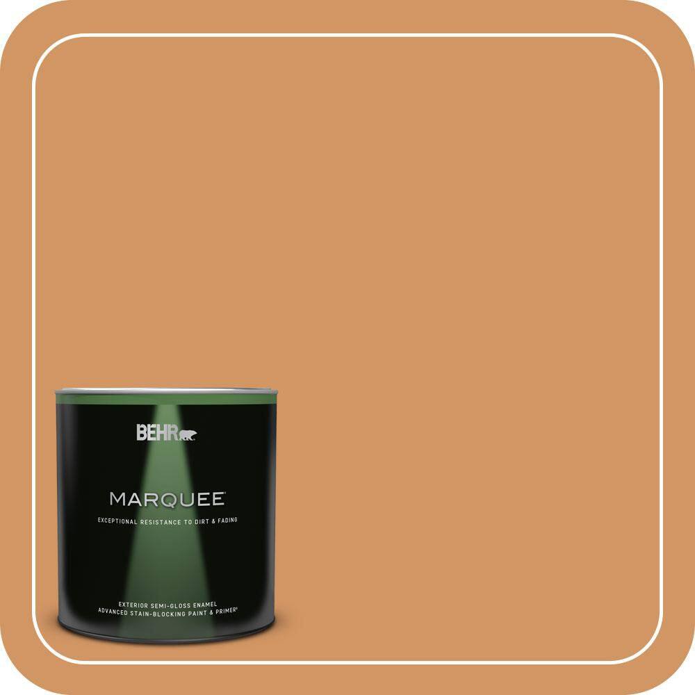 BEHR MARQUEE 1 qt. #280D-5 Glazed Pecan Semi-Gloss Enamel Exterior ...