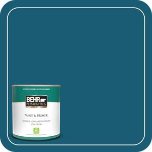 BEHR ULTRA 1 qt. #540D-7 Deep Blue Sea Satin Enamel Exterior Paint ...