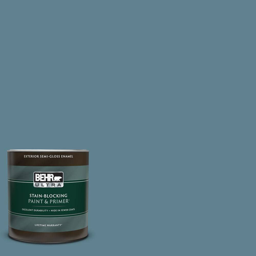 BEHR ULTRA 1 qt. #S470-5 Blueprint Semi-Gloss Enamel Exterior Paint ...