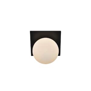 Simply Living 22 in. 3-Light Modern Black Vanity Light with Frosted ...