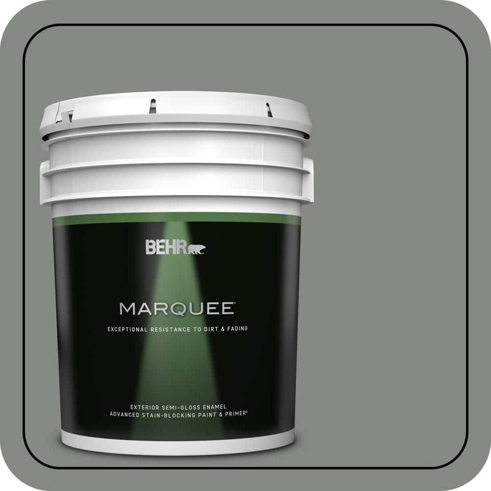BEHR MARQUEE 5 gal. #PPU25-17 Euro Gray Semi-Gloss Enamel Exterior ...