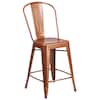 Flash Furniture 24 in. Copper Bar Metal Bar Stool ET353424POC - The ...