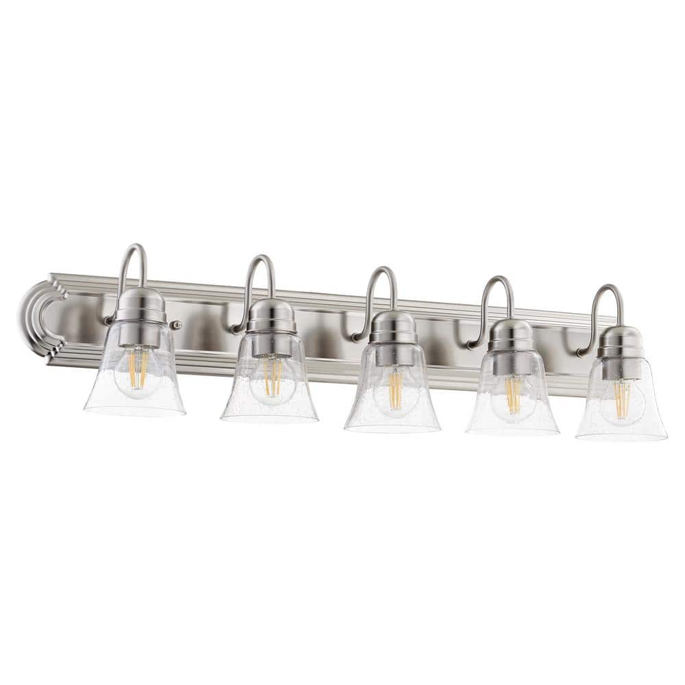 Quorum INTERNATIONAL Traditional 36 in. W 5-Lights Satin Nickel Vanity ...