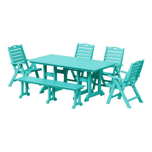 WESTIN OUTDOOR Laguna Outdoor All Weather HDPE Plastic Turquoise 6 ...