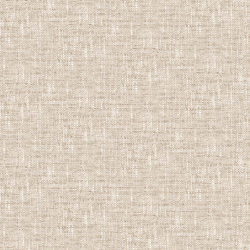 NuWallpaper Poplin Brown Fabric Textures Vinyl Peel and Stick Wallpaper ...