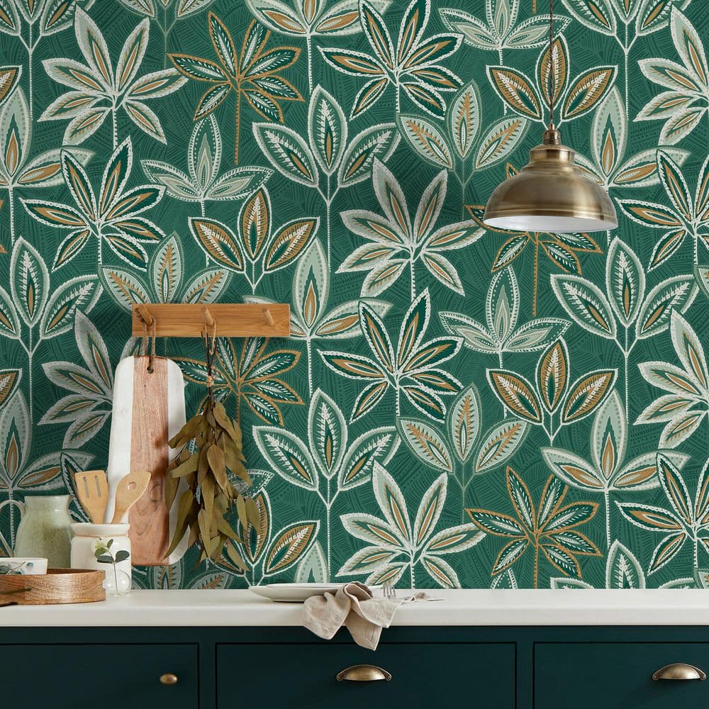Fine Decor Bohan Green Decorative Tree Wallpaper Sample FD43818SAM ...