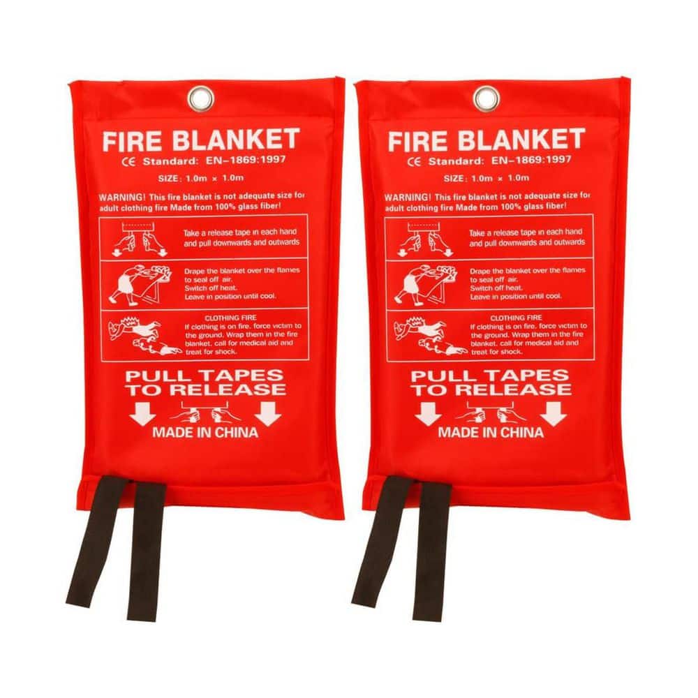 Ahfiwaso Fiberglass Emergency Fire Blanket Survival Safety Cover for ...