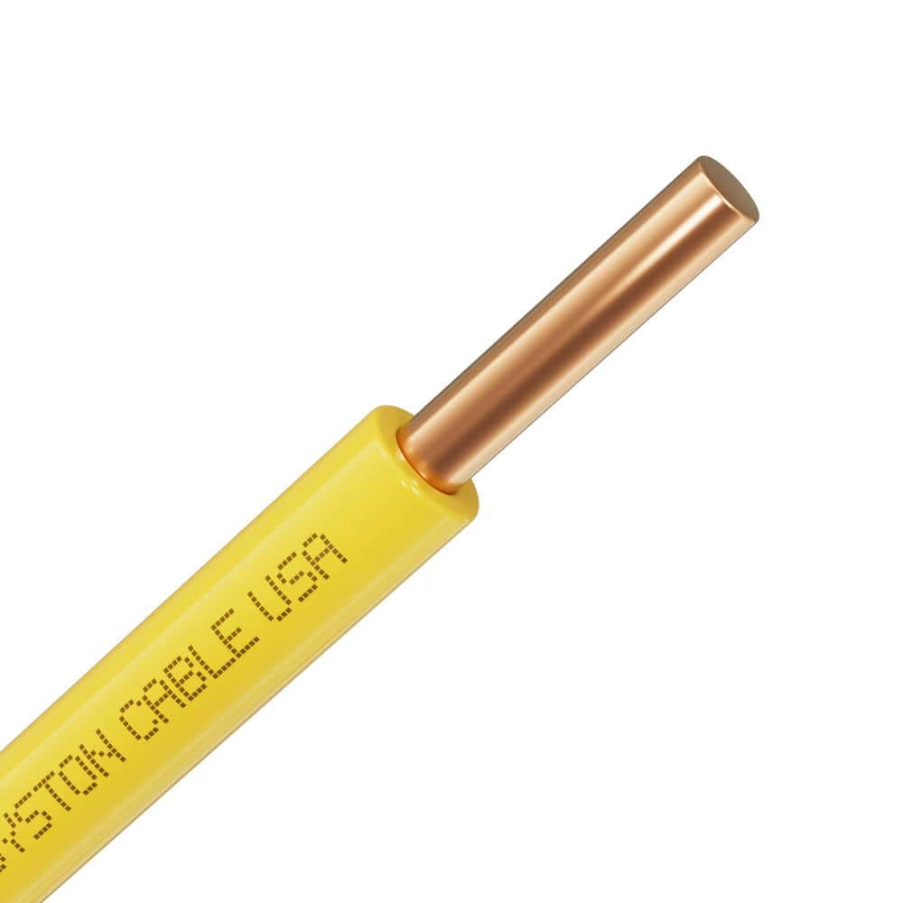 Syston Cable Technology 50 ft. Yellow 14 AWG 600-Volt Solid Bare Copper ...