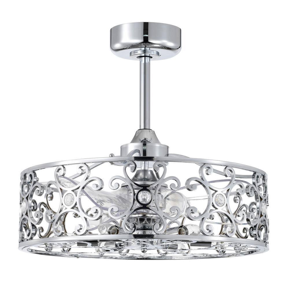 Warehouse of Tiffany Zuzen 23 in. 6-Light Indoor Chrome Ceiling Fan ...