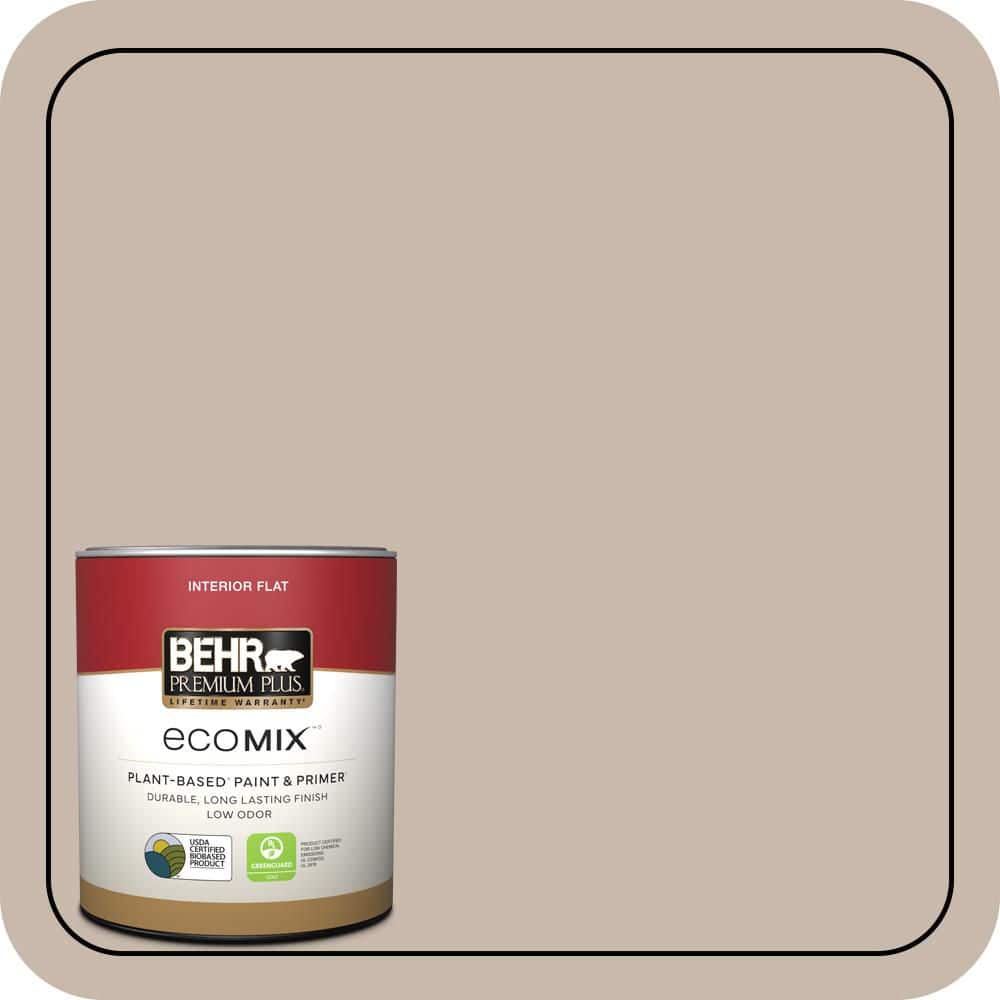 BEHR PREMIUM PLUS 1 qt. #N230-3 Armadillo Flat EcoMix Plant-Based ...