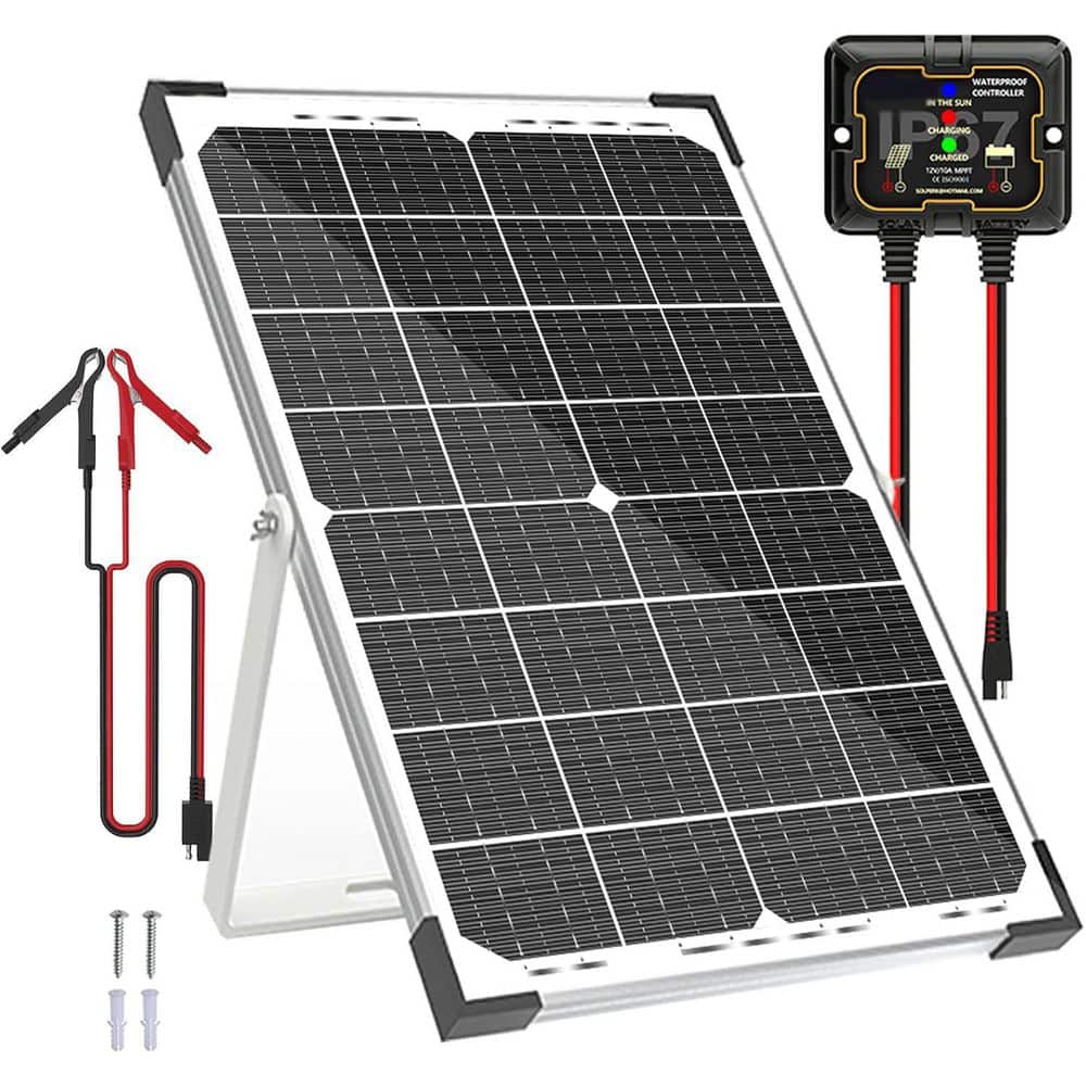 Lukyamzn 30-Watt Monocrystalline Solar Panel with 10A MPPT Charge ...