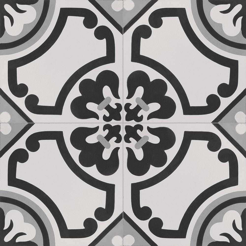 InDesign Cementine Lily 16 in. x 16 in. Durabody Ceramic Floor and Wall ...