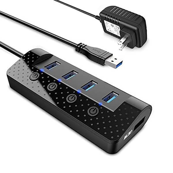 Lukyamzn USB Hub 3.0 with 4-Data Ports and 1-Smart Charging Port ...