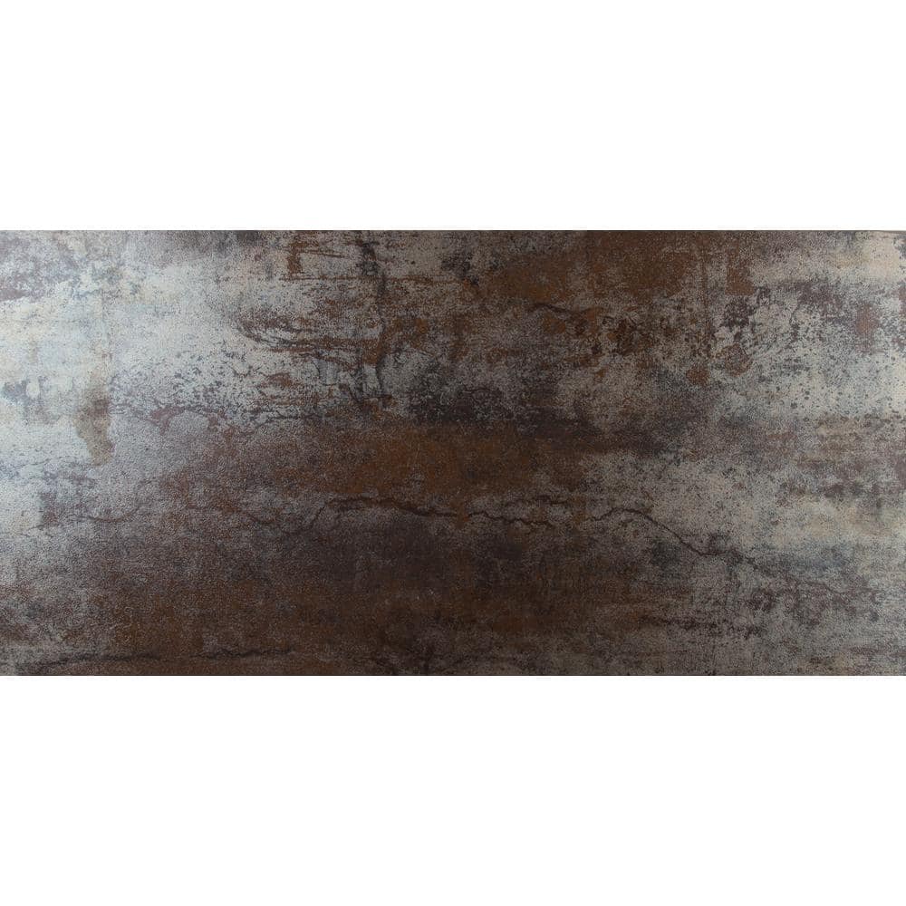 MSI Metallica Rust 12 in. x 24 in. Matte Porcelain Floor and Wall Tile ...