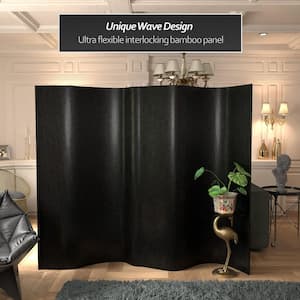 Reviews for RED LANTERN Bamboo Wave 72.25 in. Black Room Divider | Pg 1 ...
