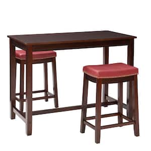 Morden Fort Vintage 3-Piece Rural Log Wood Counter Height Dining Room ...